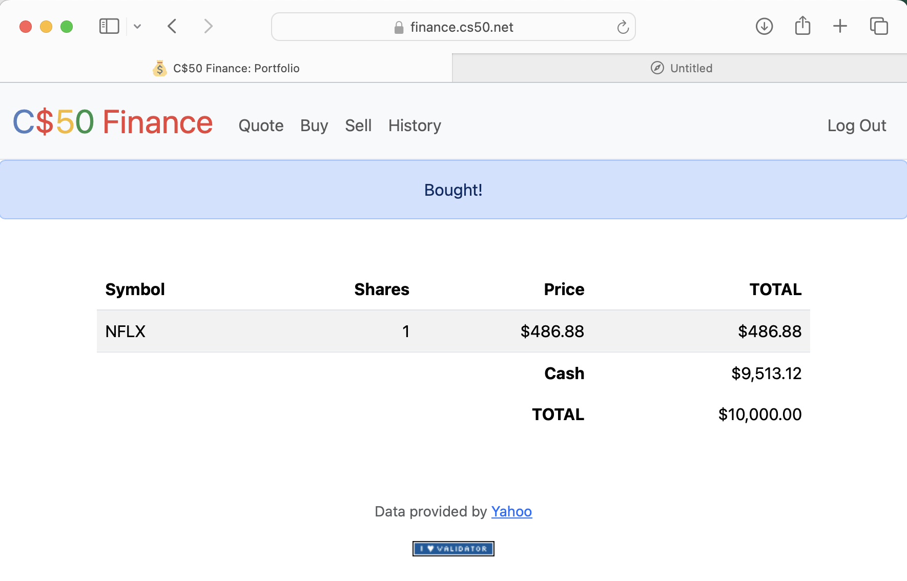C$50 Finance - CS50 AP