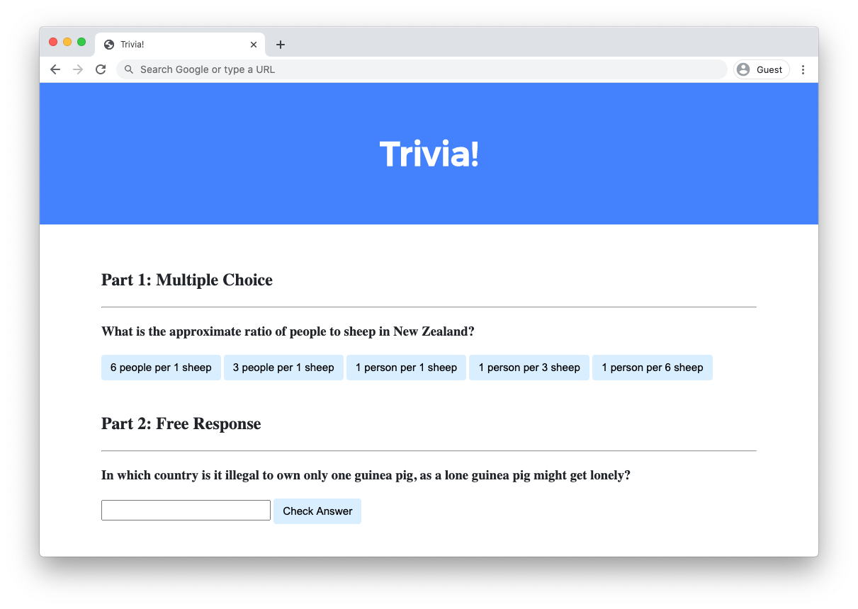 Lab 8 Trivia CS50x 2022